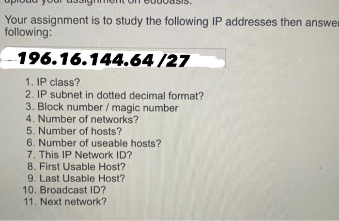 Solved Your assignment is to study the following IP | Chegg.com