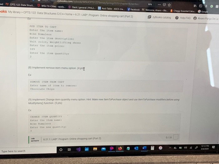 Solved 2Y CPTS 122: Data Struct.. WSU TH-Cities-apply. Slack | Chegg.com