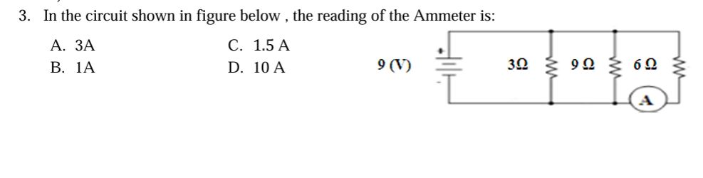 Solved In the circuit shown in figure below , ﻿the reading | Chegg.com