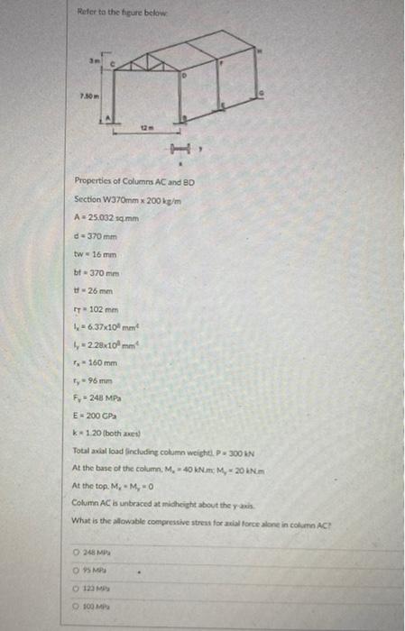 Solved Refer to the figure below 7. Properties of Columns AC | Chegg.com