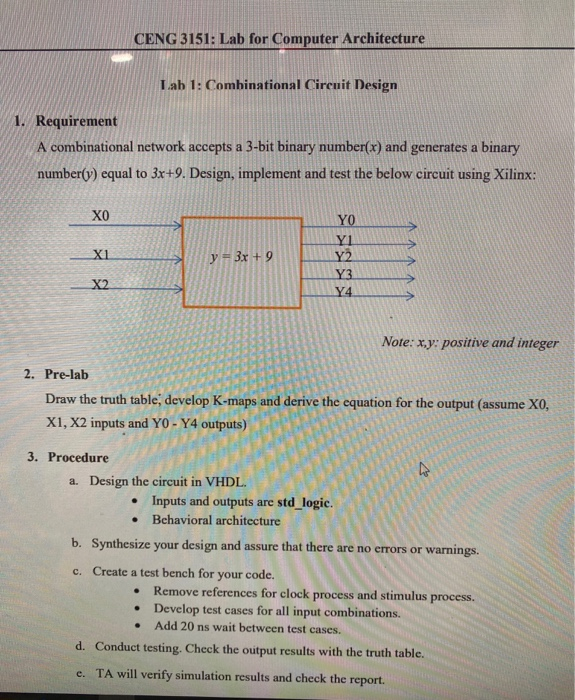 Solved CENG 3151: Lab for Computer Architecture Lab 1: | Chegg.com