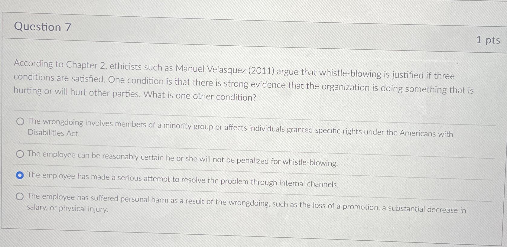 Solved Question 71 ﻿ptsAccording to Chapter 2, ﻿ethicists | Chegg.com