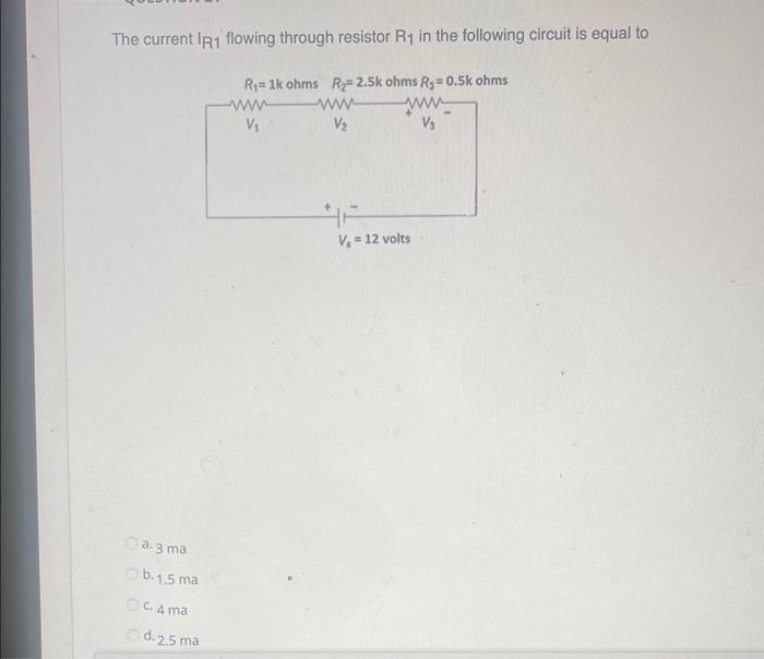 Solved The current IR1 flowing through resistor Rt in the | Chegg.com