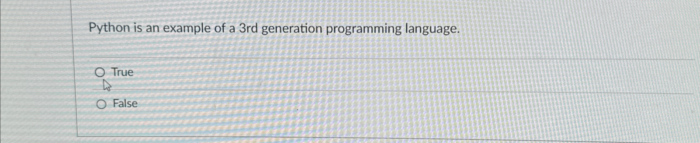 Solved Python Is An Example Of A 3rd Generation Programming 8575
