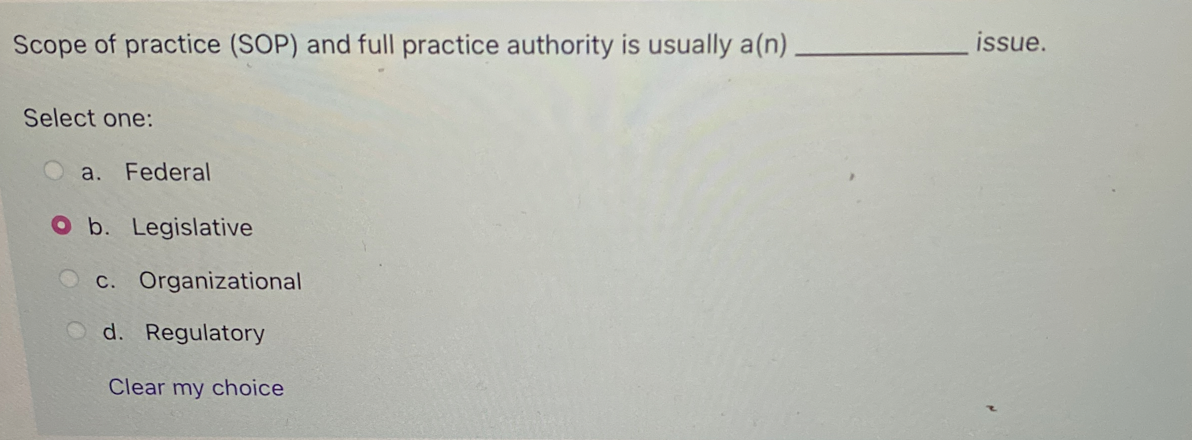 Solved Scope of practice (SOP) ﻿and full practice authority | Chegg.com