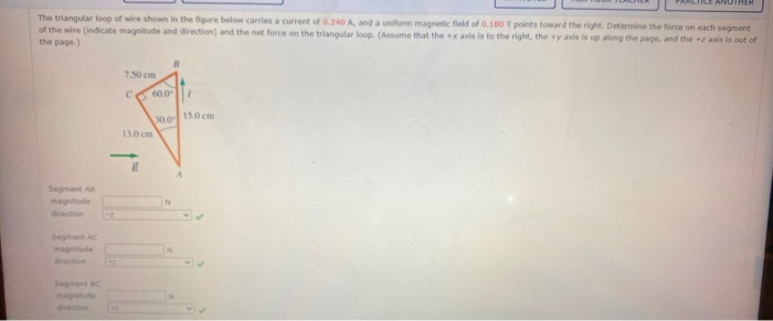 Solved RACTICE DIHEN The triangular loop of wire shown in | Chegg.com