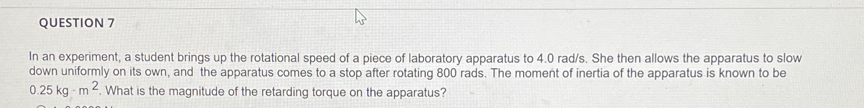 Solved QUESTION 7In an experiment, a student brings up the | Chegg.com