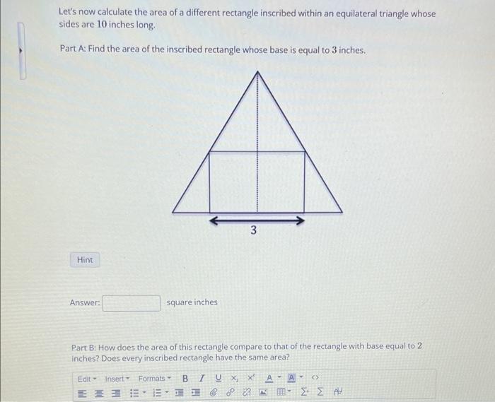 Solved Let's now calculate the area of a different rectangle | Chegg.com