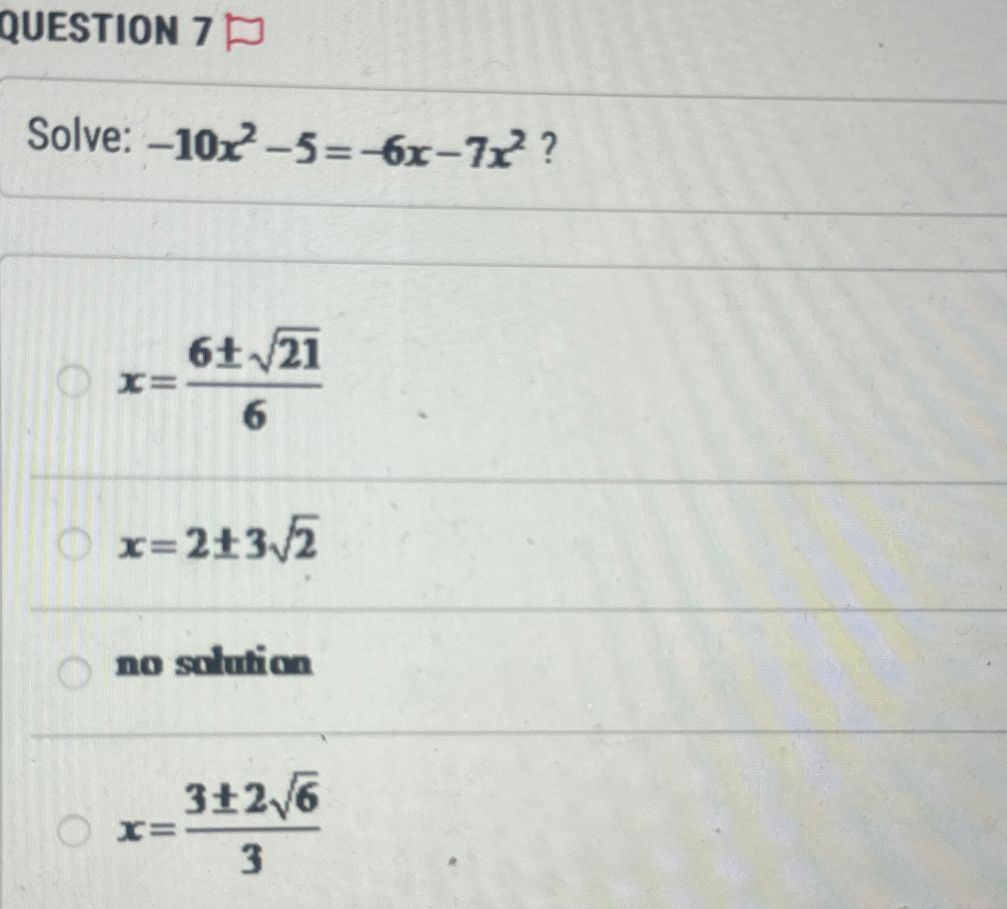 Solved QUESTION 7 Solve: | Chegg.com