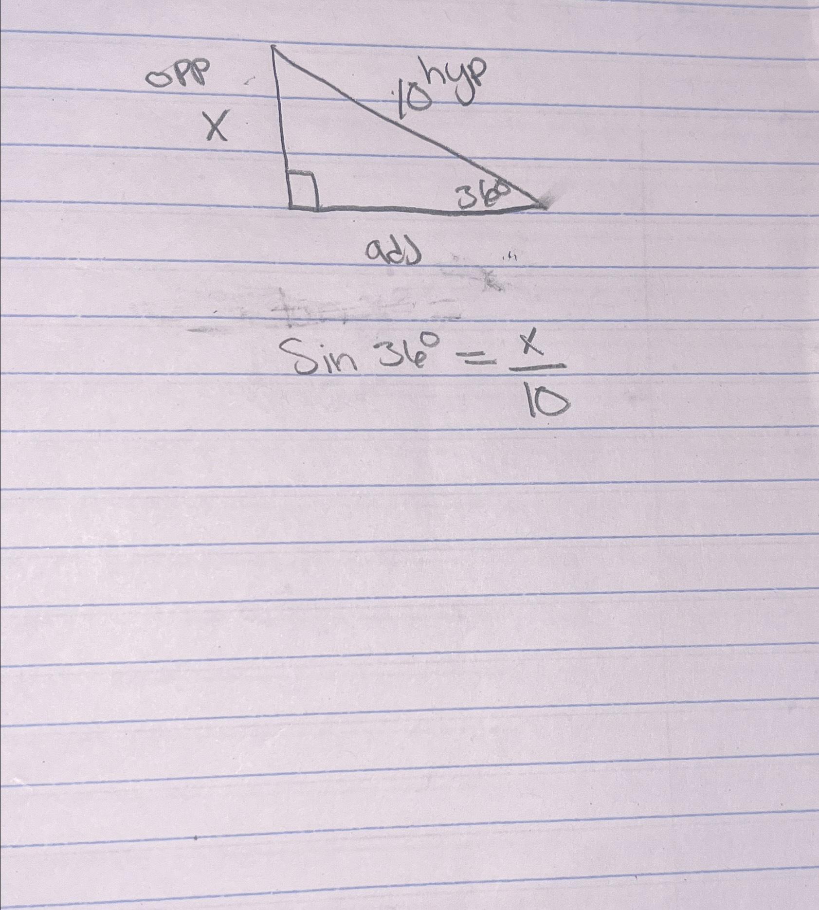 Solved sin36°=x10 | Chegg.com