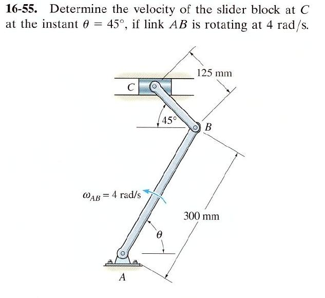 Solved Determine the velocity of the slider block at C at | Chegg.com