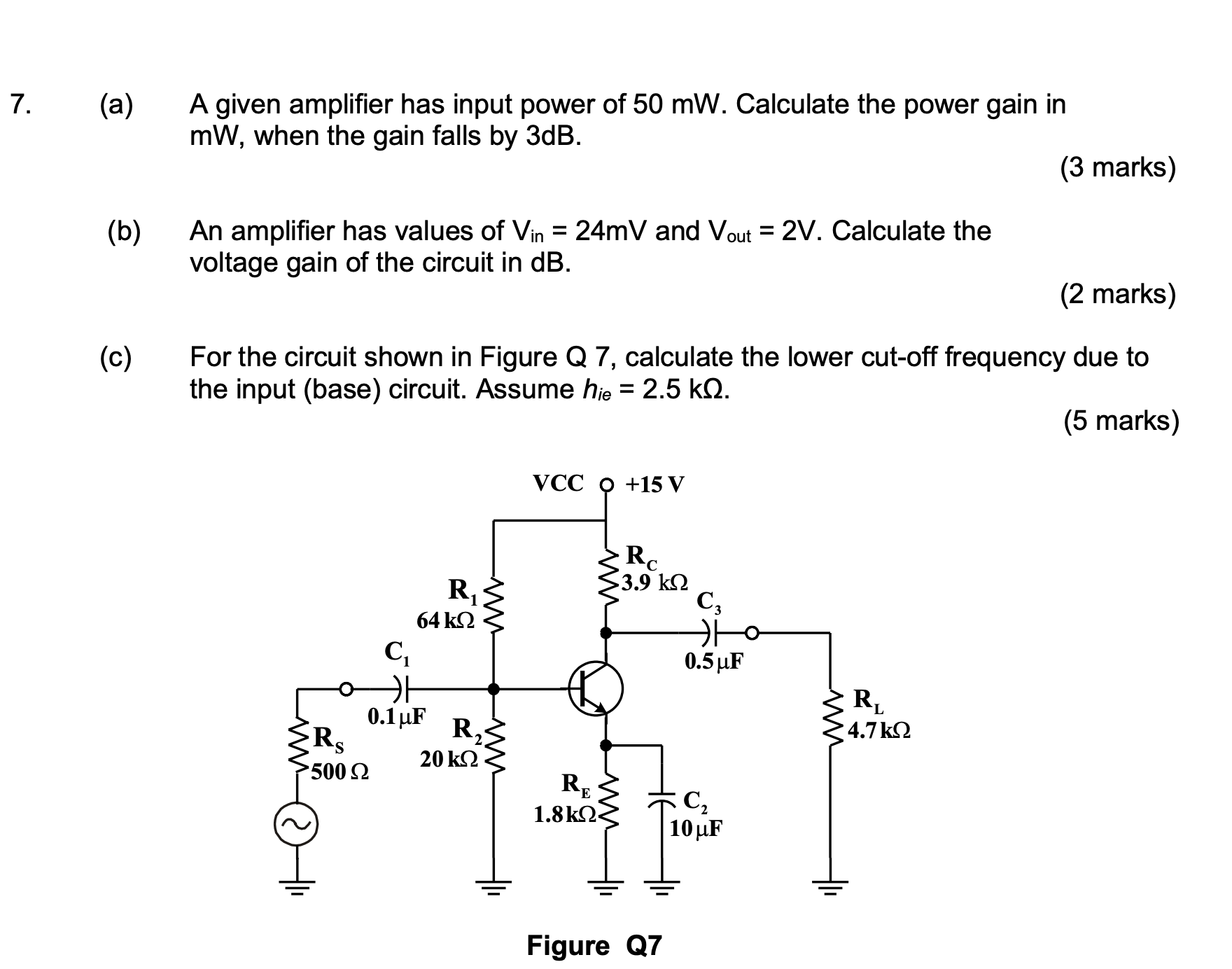 Solved (a) ﻿A given amplifier has input power of 50 ﻿mW . | Chegg.com