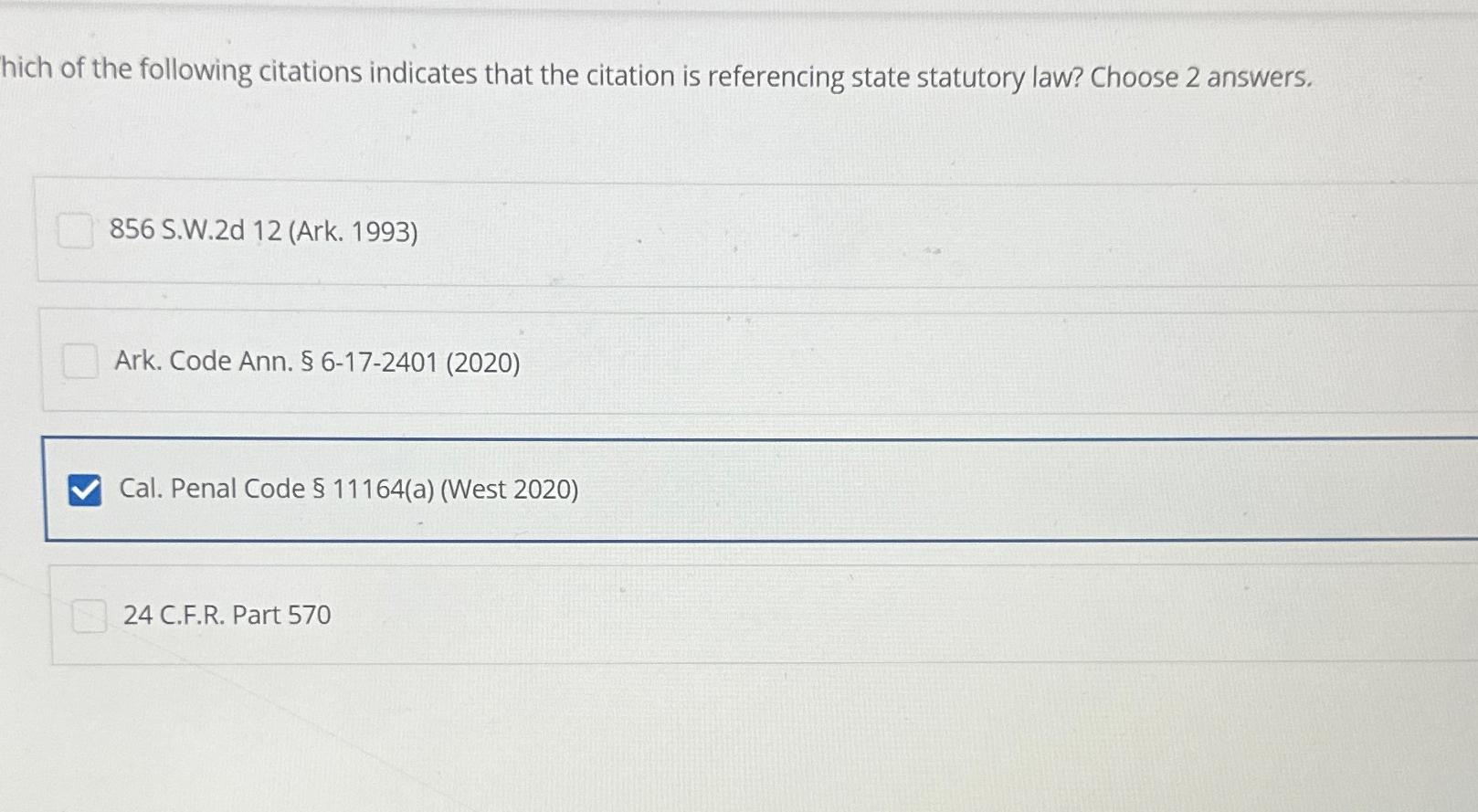 Solved hich of the following citations indicates that the | Chegg.com