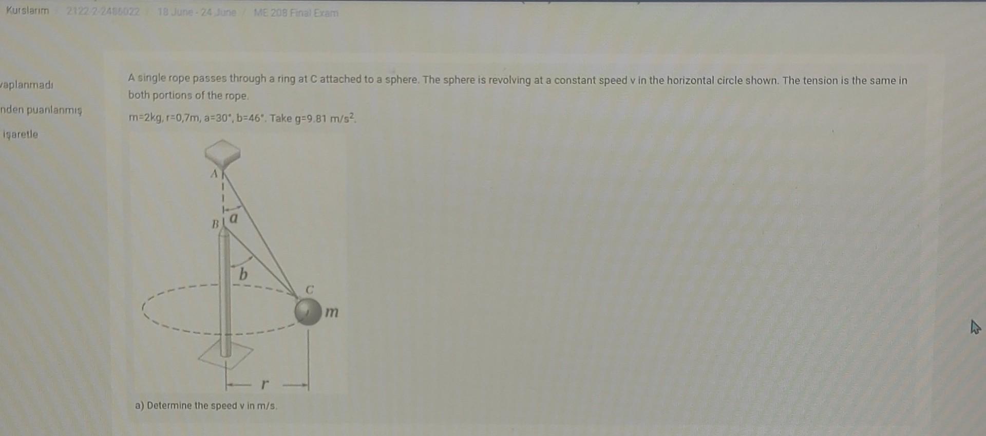 Solved A single rope passes through a ring at C attached to | Chegg.com