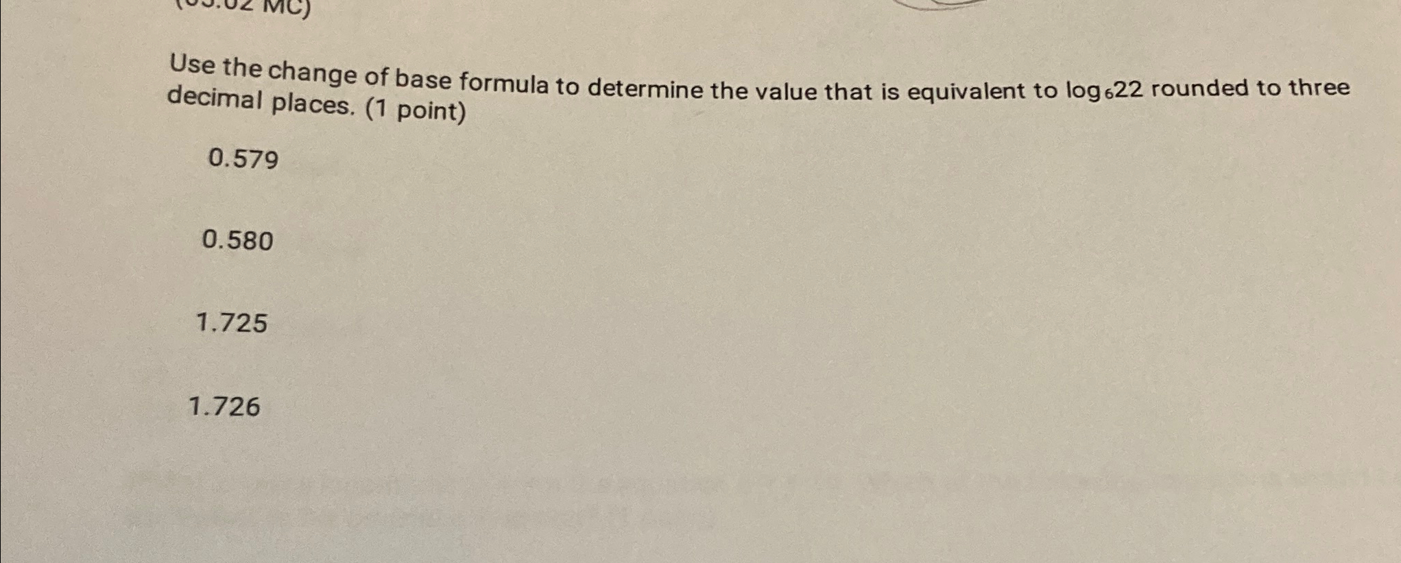 Solved Use the change of base formula to determine the value | Chegg.com