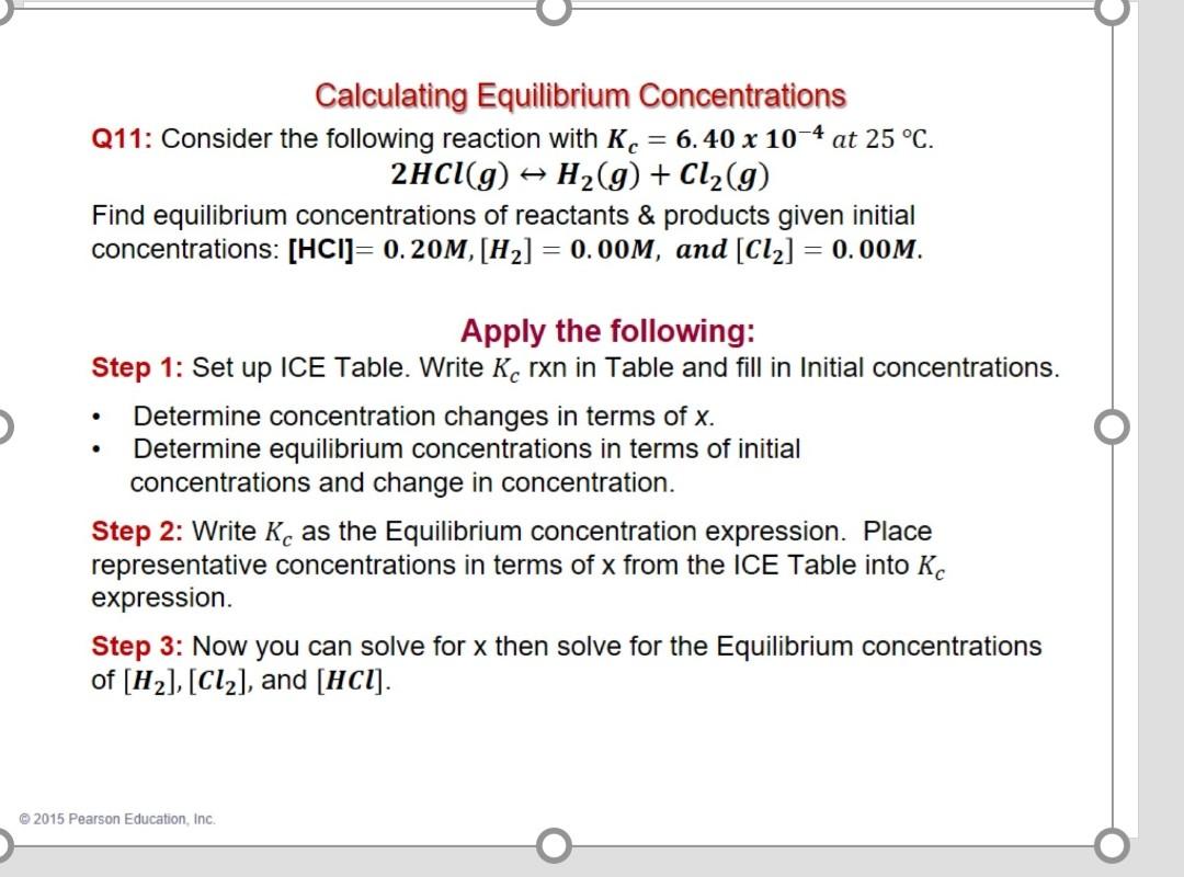 Solved = Calculating Equilibrium Concentrations Q11: | Chegg.com