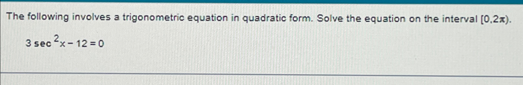 Solved The following involves a trigonometric equation in | Chegg.com