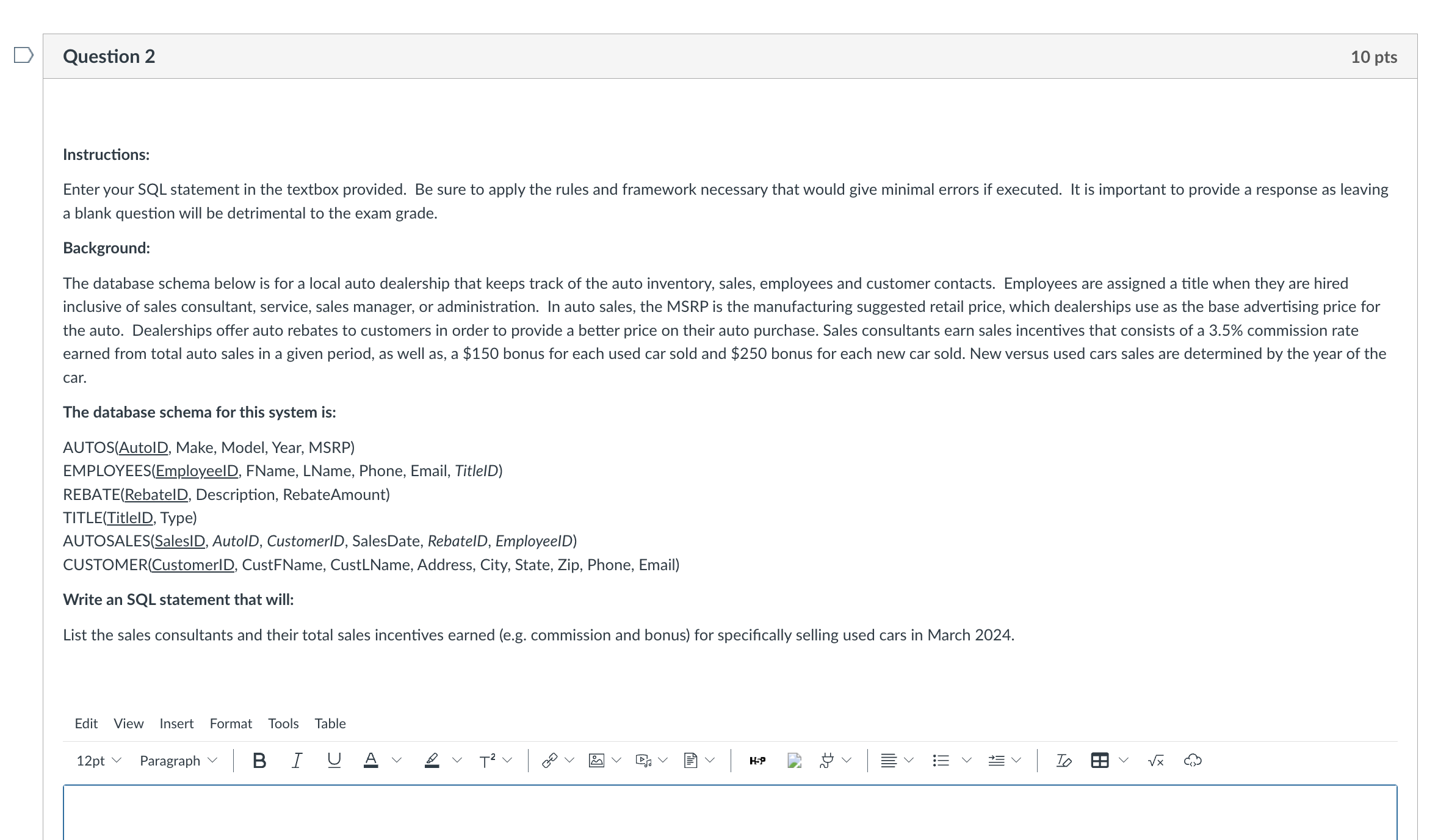 Solved Instructions:Enter your SQL statement in the textbox | Chegg.com