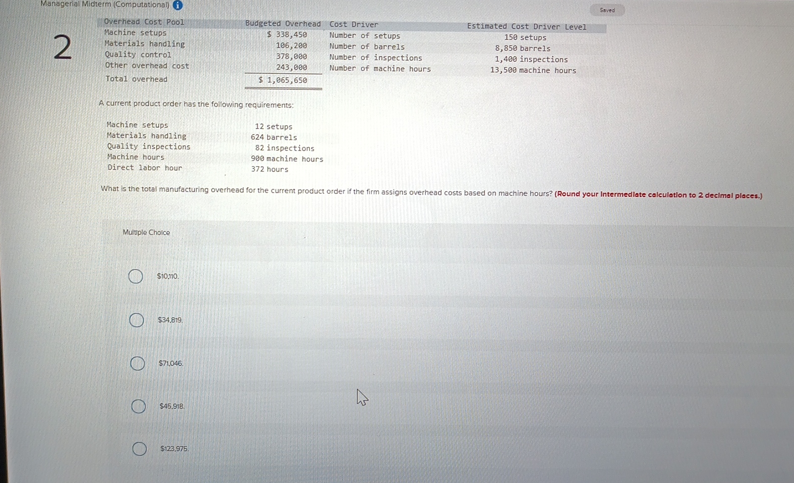 Solved Managerial Midterm | Chegg.com