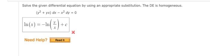 Solved Solve the given differential equation by using an | Chegg.com