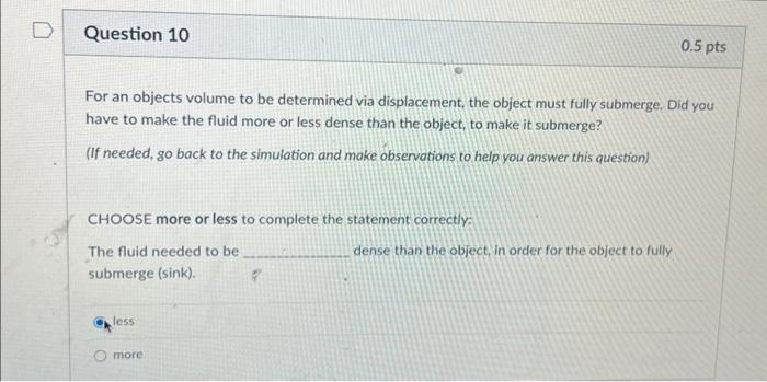 Solved For an objects volume to be determined via | Chegg.com