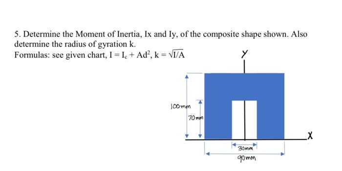 Solved 5. Determine the Moment of Inertia, Ix and Iy, of the | Chegg.com