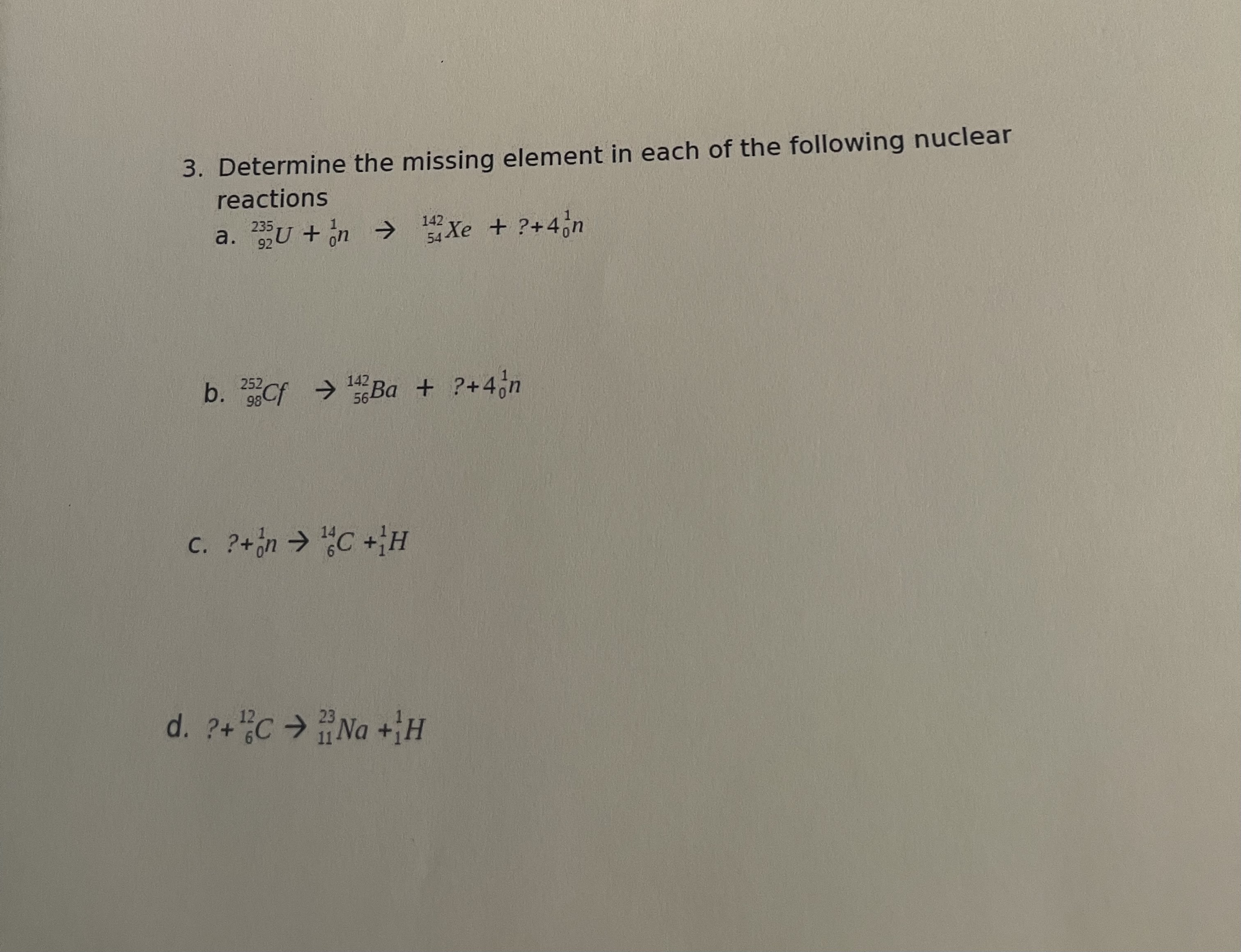 Solved Determine the missing element in each of the | Chegg.com