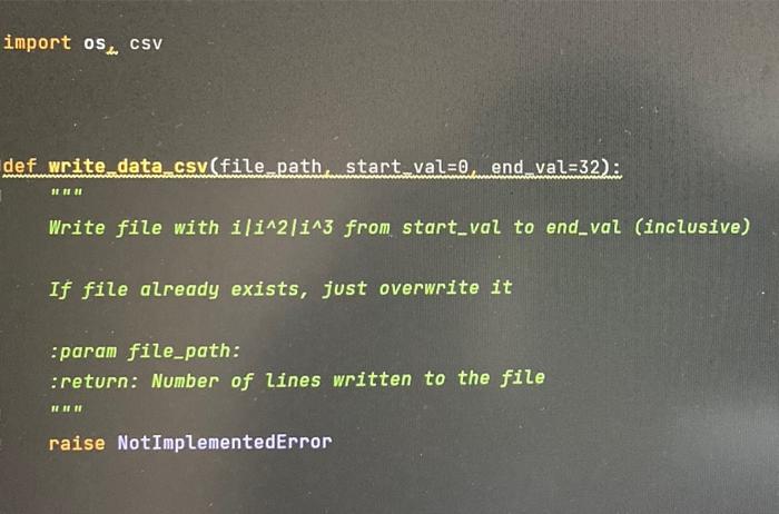 Solved import os. CSV def.write data.csv file_path start | Chegg.com