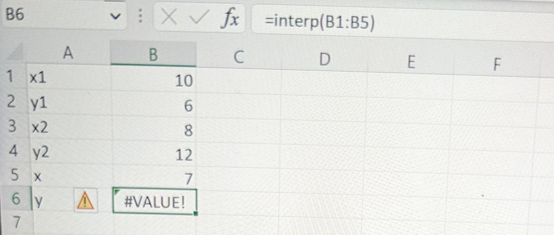 Solved Public Function interp (x1,y1,x2,y2,x) interp | Chegg.com