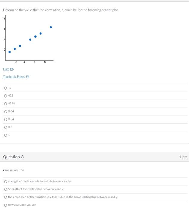 [Solved]: Determine the value that the correlation, r. coul