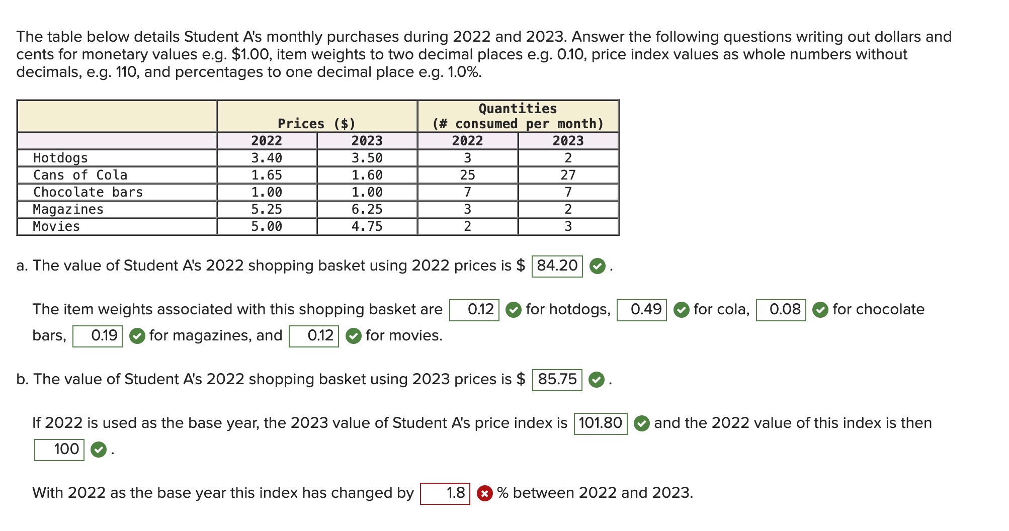 Solved Need help with question keep getting wrong answer? | Chegg.com