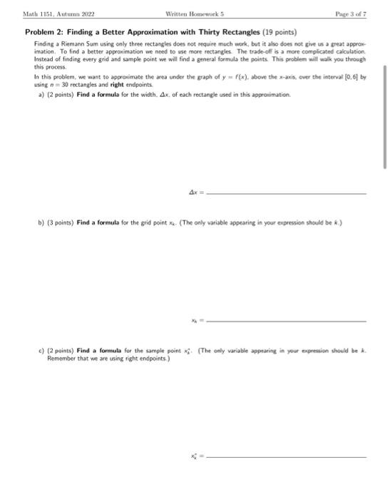 Solved Problem 2 Finding A Better Approximation With Thirty