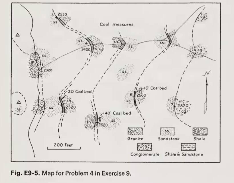 Solved 4. Figure E9-5 is a plane table map of a badland area | Chegg.com