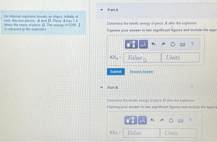 Solved An internal explosion breaks an object, initially at | Chegg.com