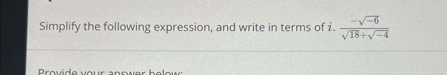 Solved Simplify the following expression, and write in terms | Chegg.com