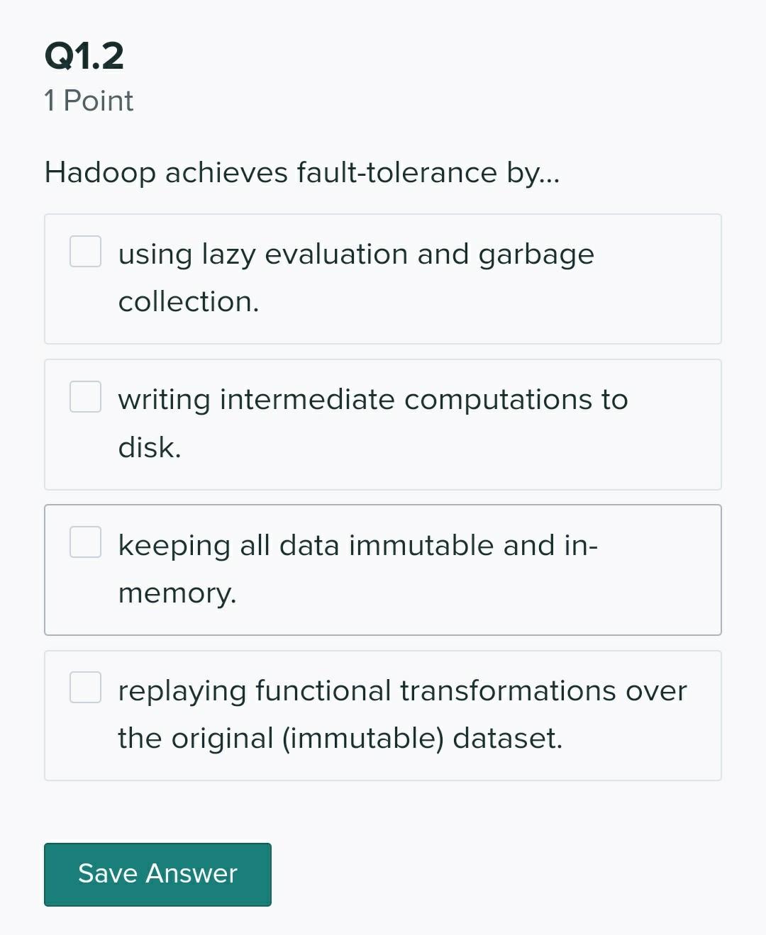 Solved Q1 Latency and fault-tolerance 3 Points Q1.1 1 Point | Chegg.com