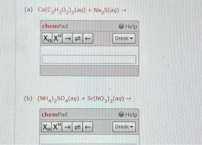 Solved Complete and balance the following double-replacement | Chegg.com