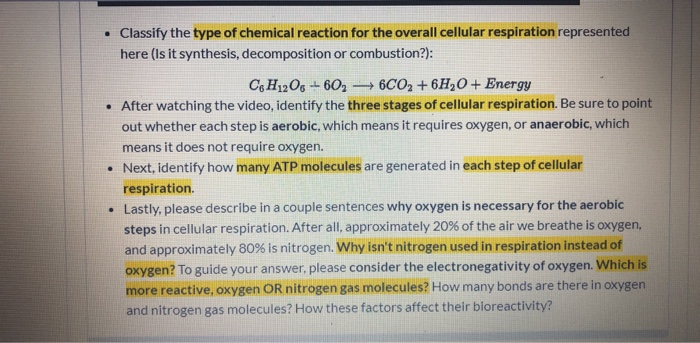 Solved • Classify the type of chemical reaction for the | Chegg.com
