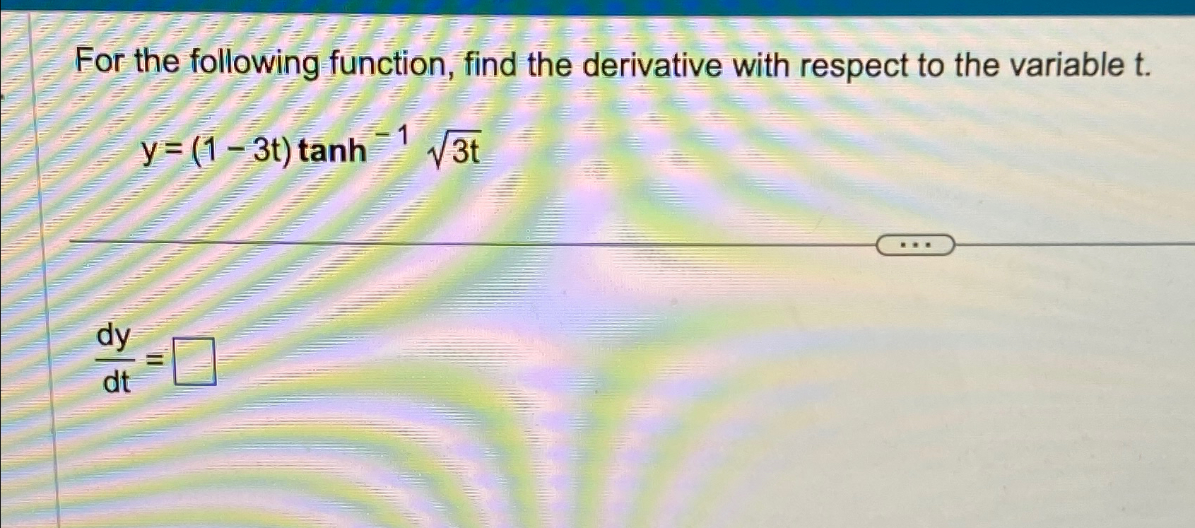 Solved For the following function, find the derivative with | Chegg.com