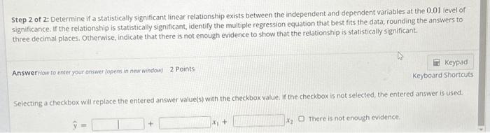 Solved The following data was collected to explore how the | Chegg.com
