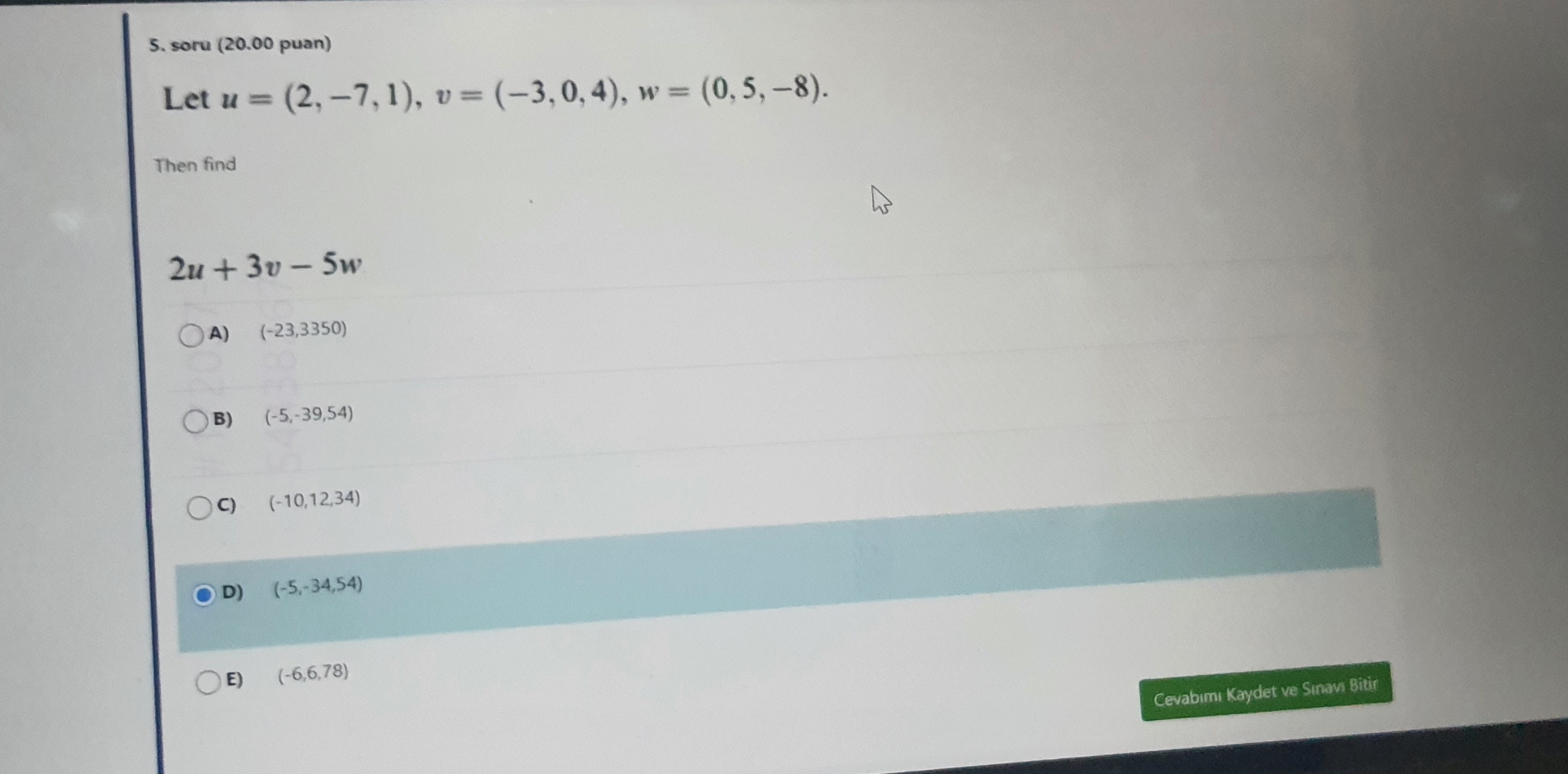 Solved soru (20.00 ﻿puan)Let | Chegg.com