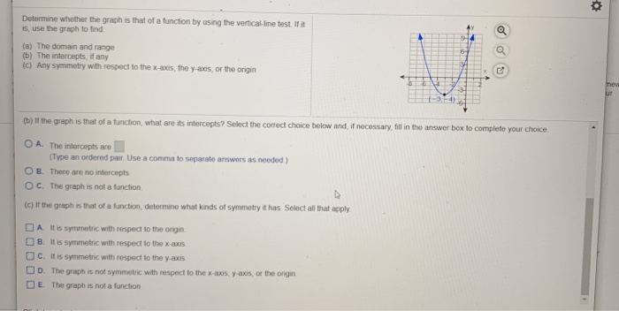 Solved Determine whether the graph is that of a function by | Chegg.com