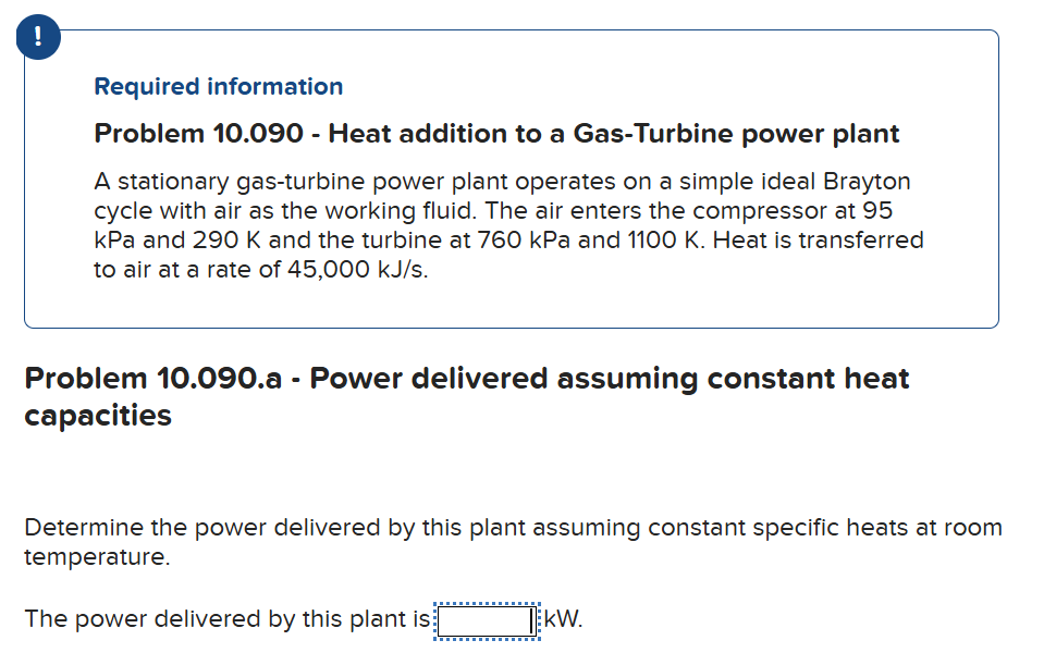 Solved !Required informationProblem 10.090 - ﻿Heat addition | Chegg.com