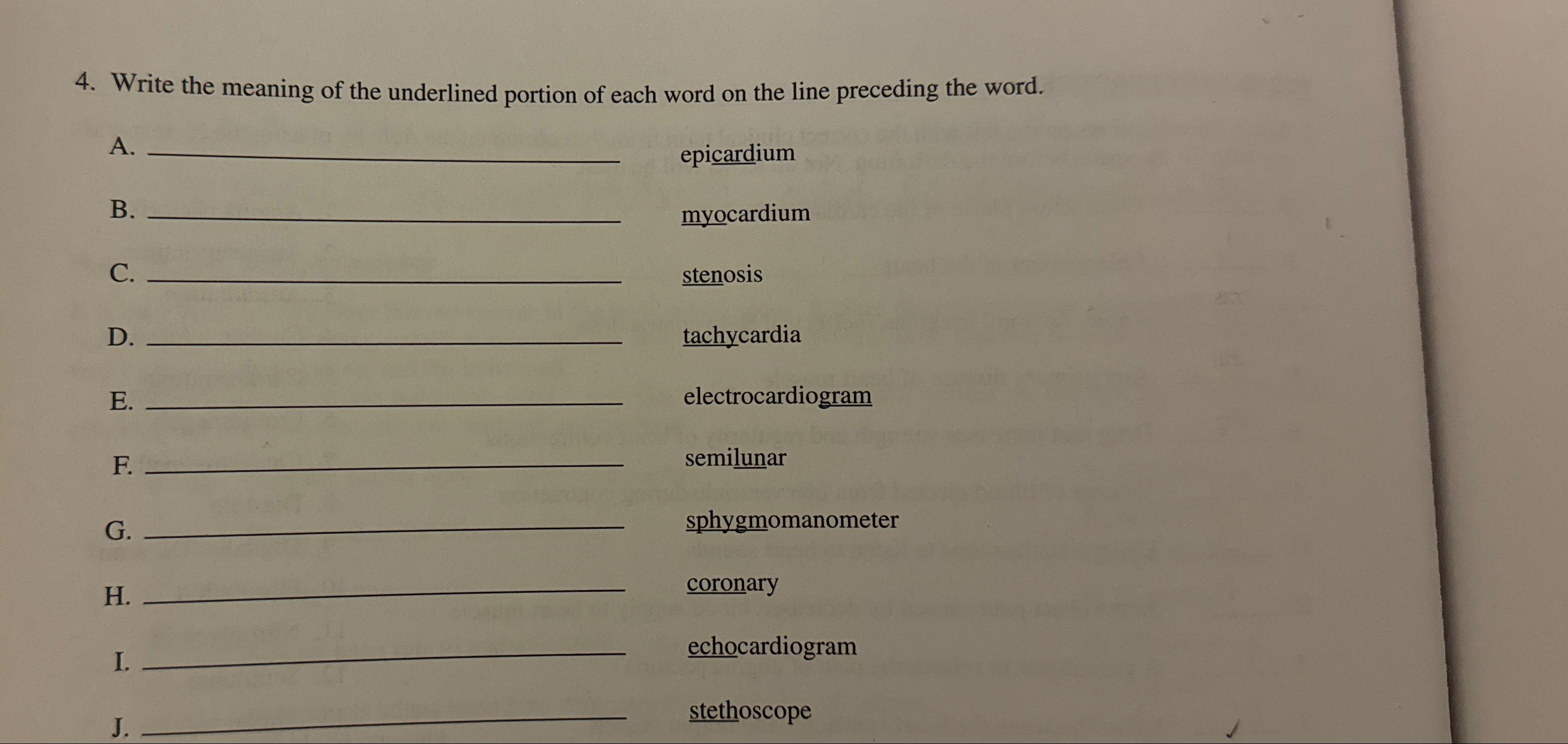 Solved Write the meaning of the underlined portion of each | Chegg.com