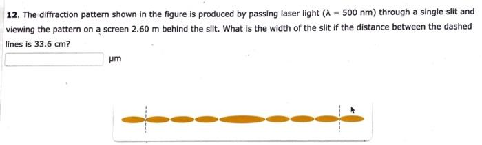 Solved 12. The diffraction pattern shown in the figure is | Chegg.com