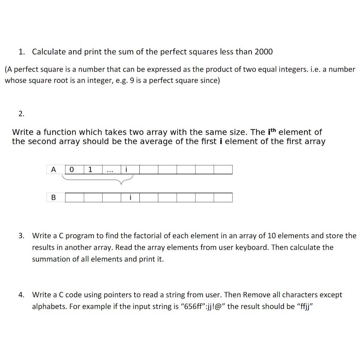 Solved Calculate and print the sum of the perfect squares | Chegg.com