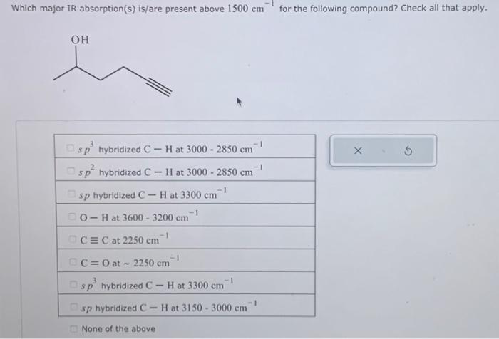Solved Which major IR absorption(s) is/are present above | Chegg.com