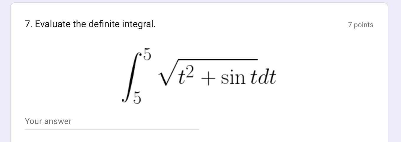 Solved Evaluate the definite integral.7 | Chegg.com