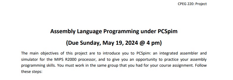 Solved Assembly Language Programming under PCSpim(Due | Chegg.com