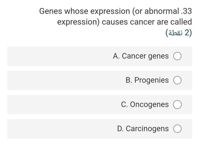 Solved Genes whose expression (or abnormal.33 expression) | Chegg.com